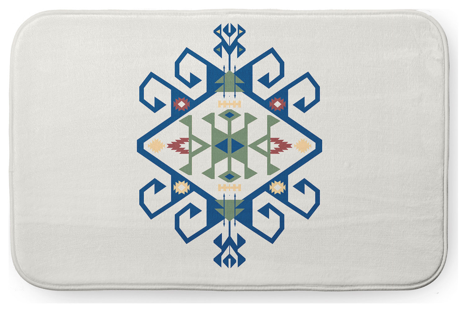 24" x 17" Southwest Medallion Bathmat, Dark Cobalt Blue, 34" x 21 ...