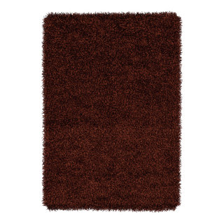 CUR01 Curtsi Paprika Machine-Made Hand Serged Area Rug, 5' x 7'6 ...
