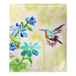 Aqua Hummingbird Throw - Contemporary - Blankets - by Bison Commerce ...