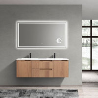 Fiore Wall Mount Modern Bathroom Vanity, Oakwood, 60" - Contemporary ...