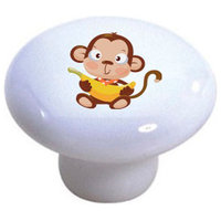 Monkey with Bandana and Banana Ceramic Knob - Contemporary - Cabinet ...