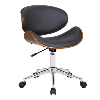 Daphne Modern Office Chair In Chrome Finish w/ Gray Faux Leather ...