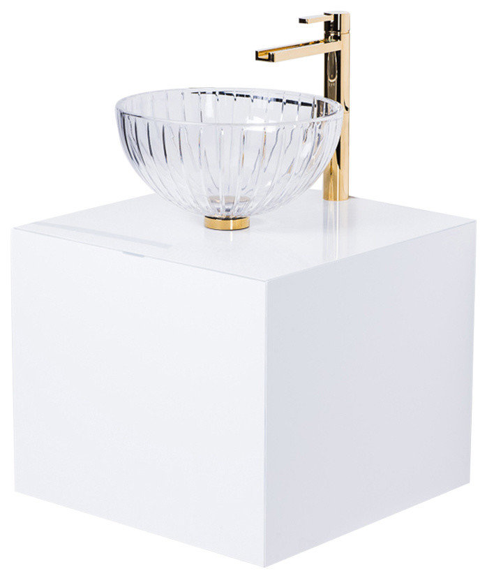 Dora Lacquered Vanity, White, 18 - Modern - Bathroom Vanities And Sink ...