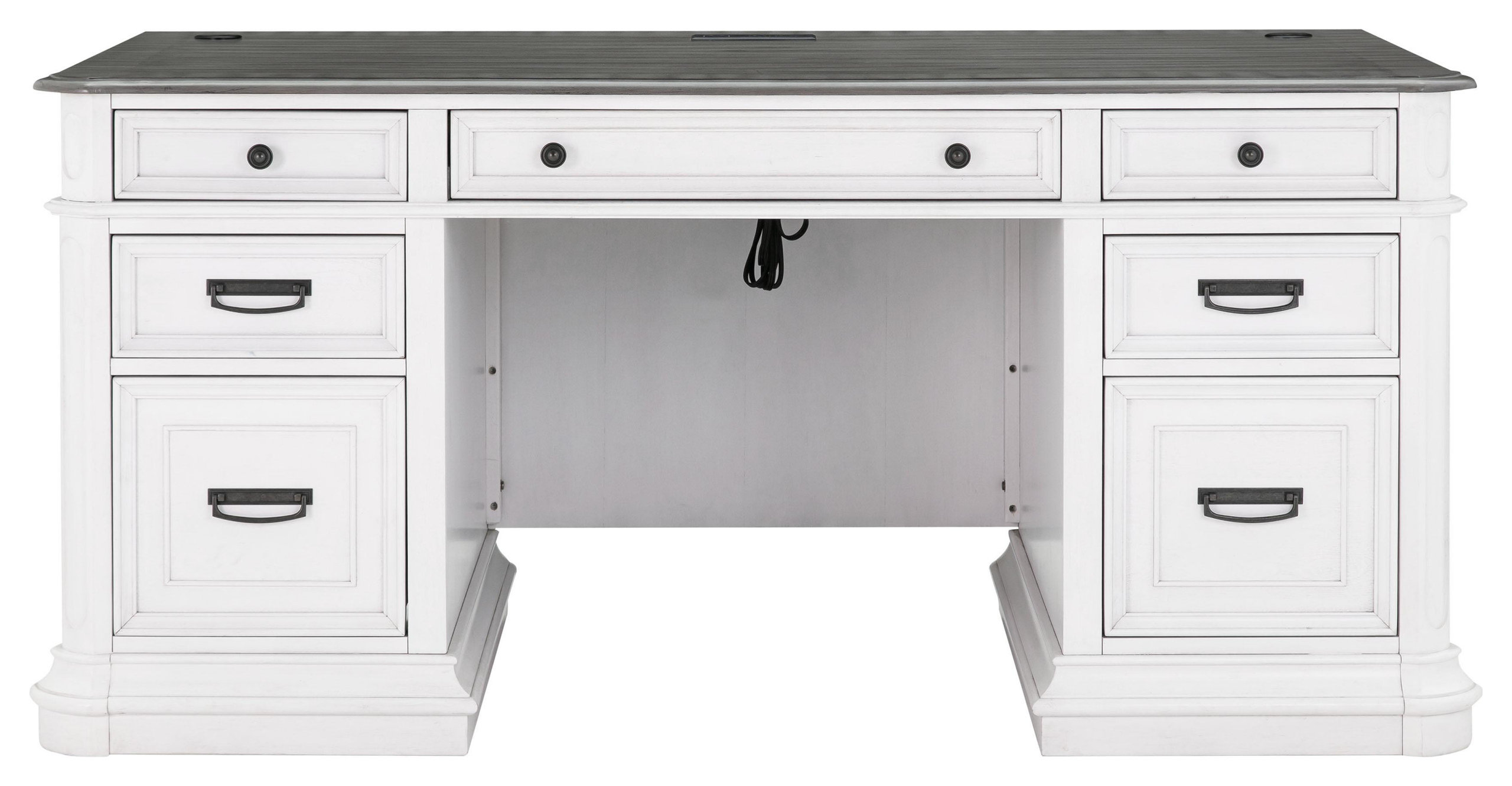 Roanoke White Executive Desk - Transitional - Desks And Hutches - by ...