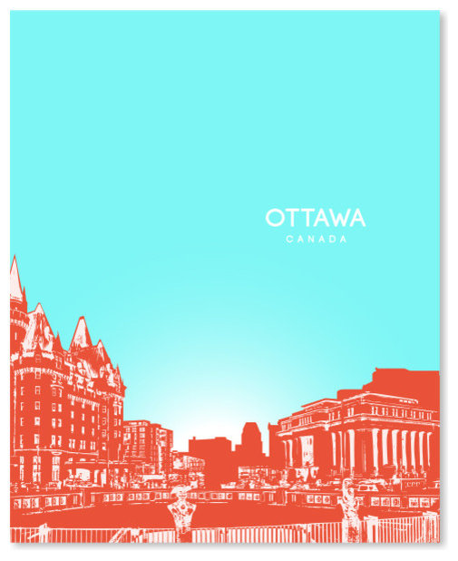 Ottawa, Canada Skyline Art Poster - Contemporary - Prints And Posters ...