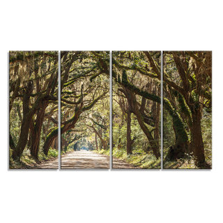Trees Tunnel in Botany Bay, Multipanel Landscape Wall Art on Canvas, 48 ...