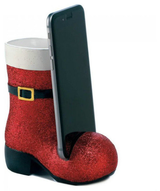Santa Boot Phone Holder - Contemporary - Holiday Accents And Figurines ...