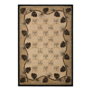 Lodge King Pine Bluff Rustic Pine Cone Area Rug, 7'10"x9'10" - Rustic ...