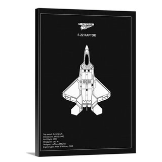 "BP LOCKHEED F117 Nighthawk Black" Wrapped Canvas Art Print, 12"x16" - Contemporary - Prints And ...