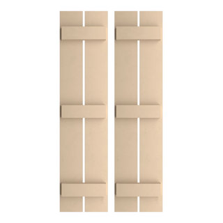 Rustic 2 Board Spaced B-N-B Faux Wood Shutters, 11.5x76" - Rustic ...