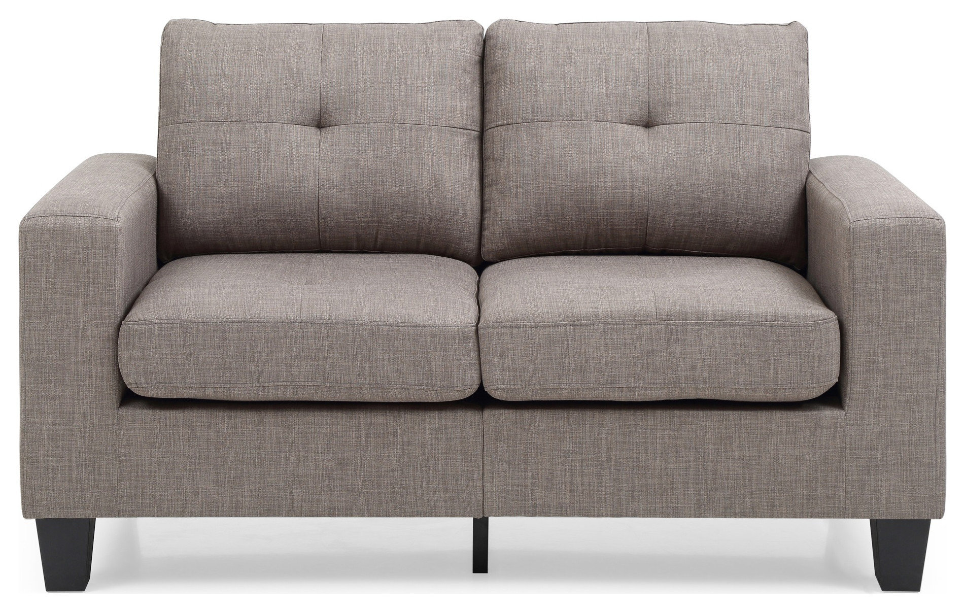 Gray Cotton Sofa With Flared Arms - Transitional - Sofas - by ...