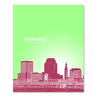 Springfield, Massachusetts Skyline Poster - Contemporary - Prints And ...