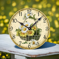 Vintage-Style Victorian Daisy Wall Wall Clock, 12 Inch Diameter ...