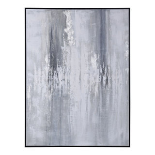 Smeared Metal Abstract Hand Painted Framed Canvas Art 47"H35"W ...