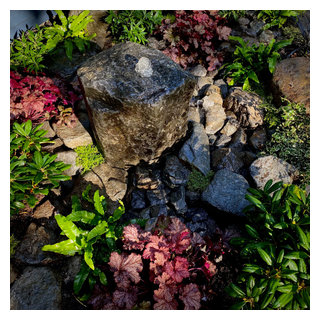 Basalt Water Feature - Rustic - Landscape - by Blue Bear Landscape ...