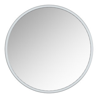 Halcyon Silver 28 Framed Round mirror - Contemporary - Bathroom Mirrors ...