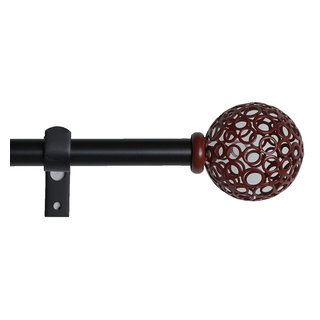 3/4" Diameter Planet Ball Drapery Rod, 48"-84" - Contemporary - Curtain ...
