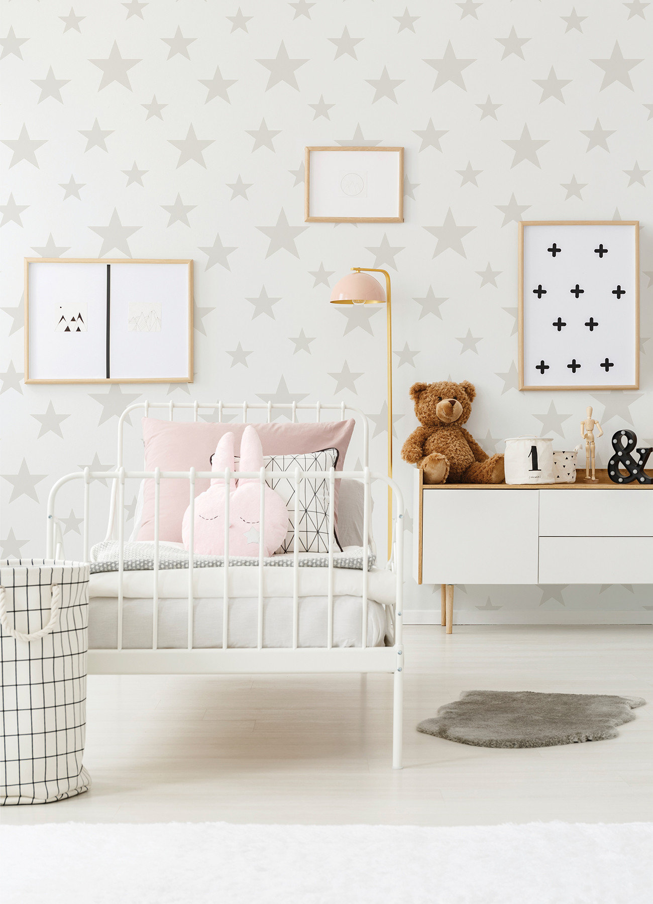 Amira Cream Stars Wallpaper, Swatch - Contemporary - Kids Wall Decor ...