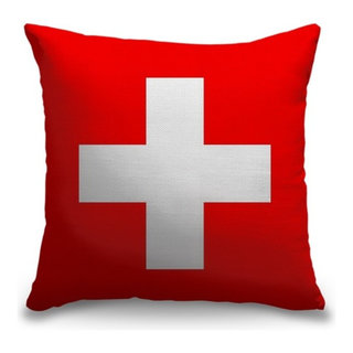 "Switzerland Flag" Pillow, 16" x 16" - Contemporary - Decorative ...