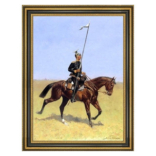 Frederic Remington Uhlan Lancer Framed Premium Canvas Print, 16"x24 ...