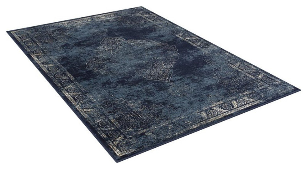 Allstar Rugs 5'x7' Rectangle Persian Heriz Cotton Area Rug Cobalt Blue ...