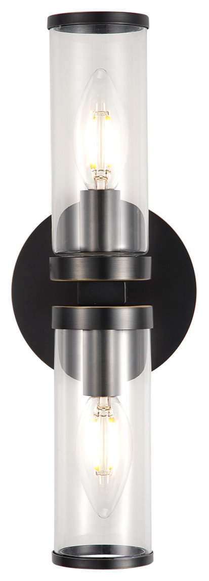 Revolve Wall/Vanity Light Fixture Urban Bronze/Clear Glass, 4.75"Wx12 ...