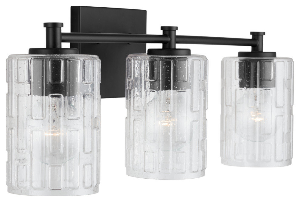 Capital Lighting 3-Light Vanity Light 138331MB-491, Matte Black ...
