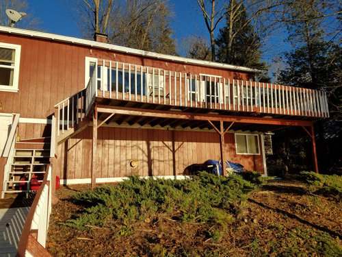 Need a new deck railing for lake front camp in Maine
