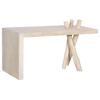 Branch Waterfall Desk, Bleached, 60x29x30"h - Beach Style - Desks And ...