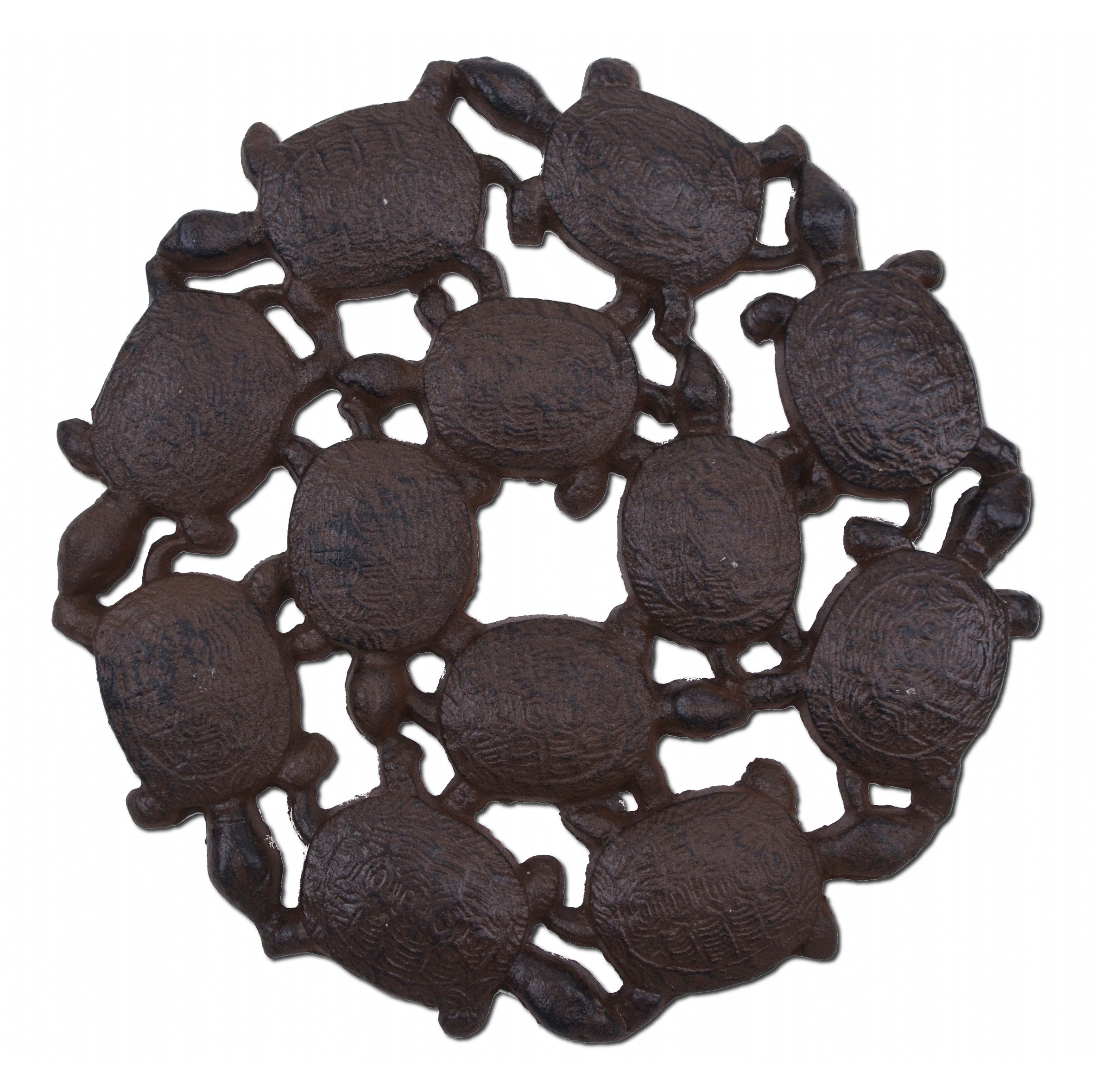 Decorative Baby Turtles Stepping Stone, Rust Brown Cast Iron, 10.25 ...