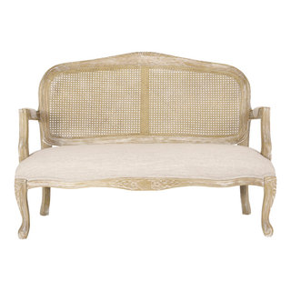 Wistar Wood and Cane Loveseat - Tropical - Loveseats - by GDFStudio | Houzz