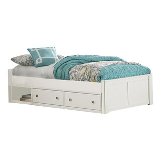 Pulse Full Platform With Storage-White - Transitional - Kids Beds - by ...