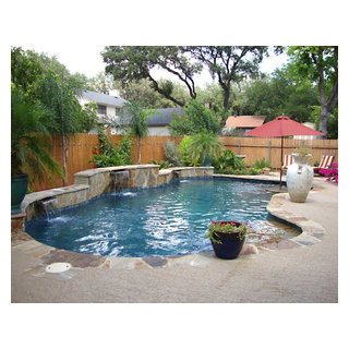 Natural Pool with Scuppers - Pool - Austin - by Texas Pools and Patios ...
