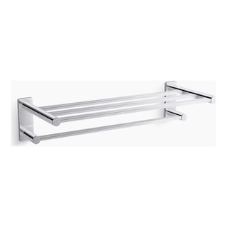 Kohler 23530-CP Parallel 24" Zinc Towel Rack - Contemporary - Towel ...