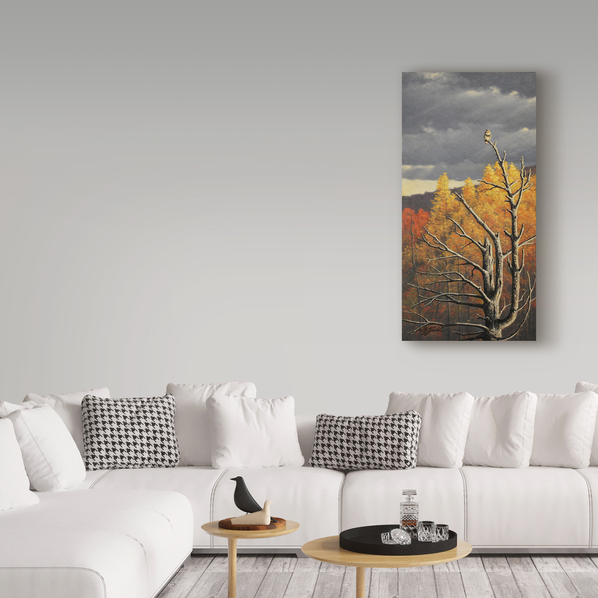 Wilhelm Goebel 'Red Tailed Hawk In An Old Pine' Canvas Art, 19"x10 ...