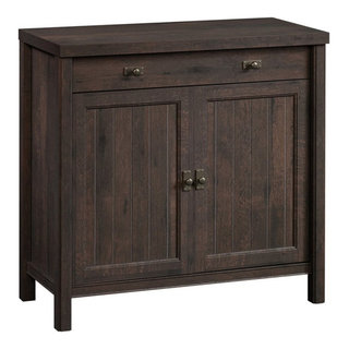 Sauder Costa Engineered Wood Library Base Cabinet in Coffee Oak Finish ...