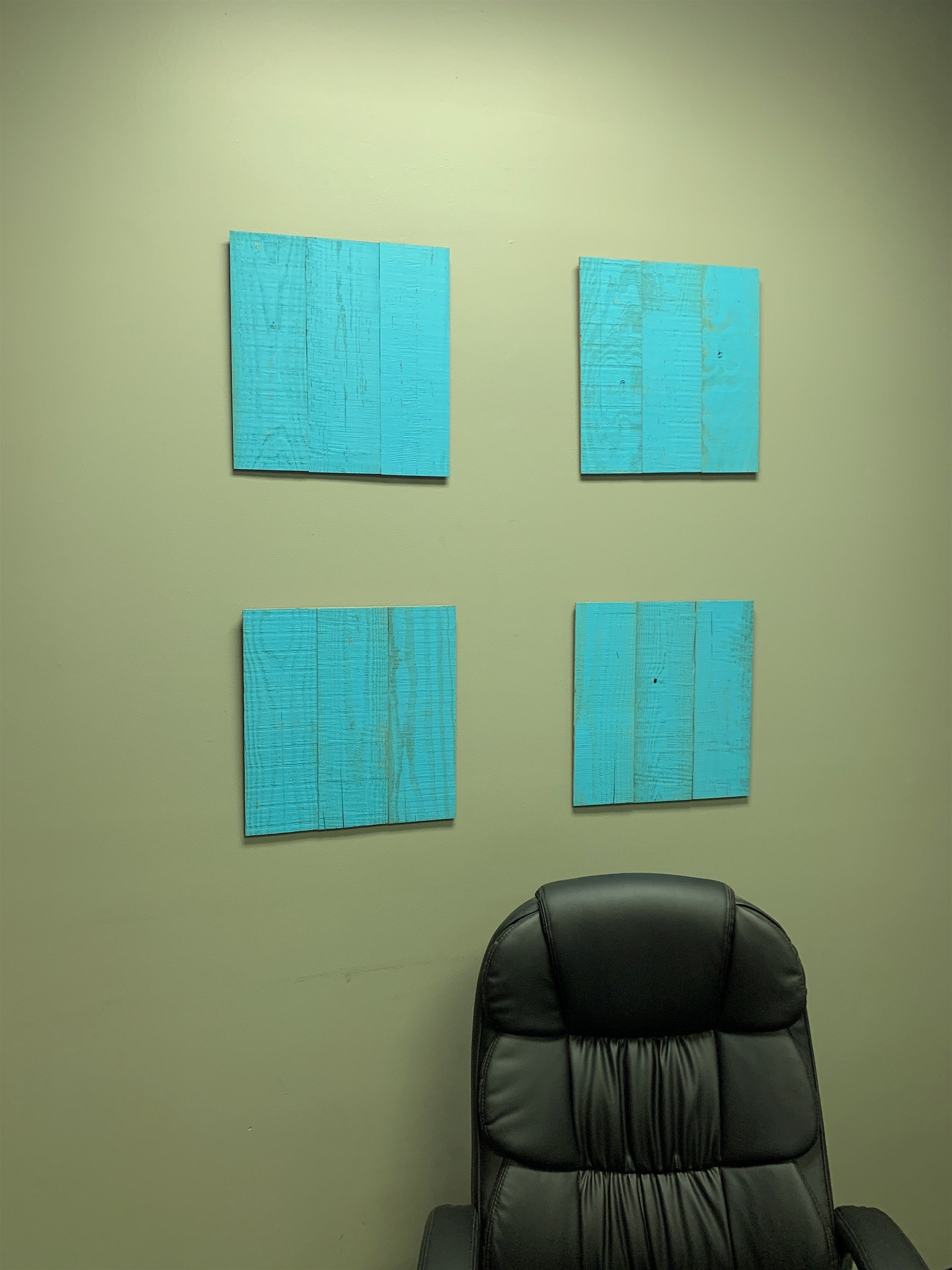 Set of Two Aqua Blue Rustic Wood Wall Art Hanging Panels - Farmhouse ...