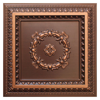 Antique Copper 3D Ceiling Panels, 2'x2' - Rustic - Ceiling Tile - by ...