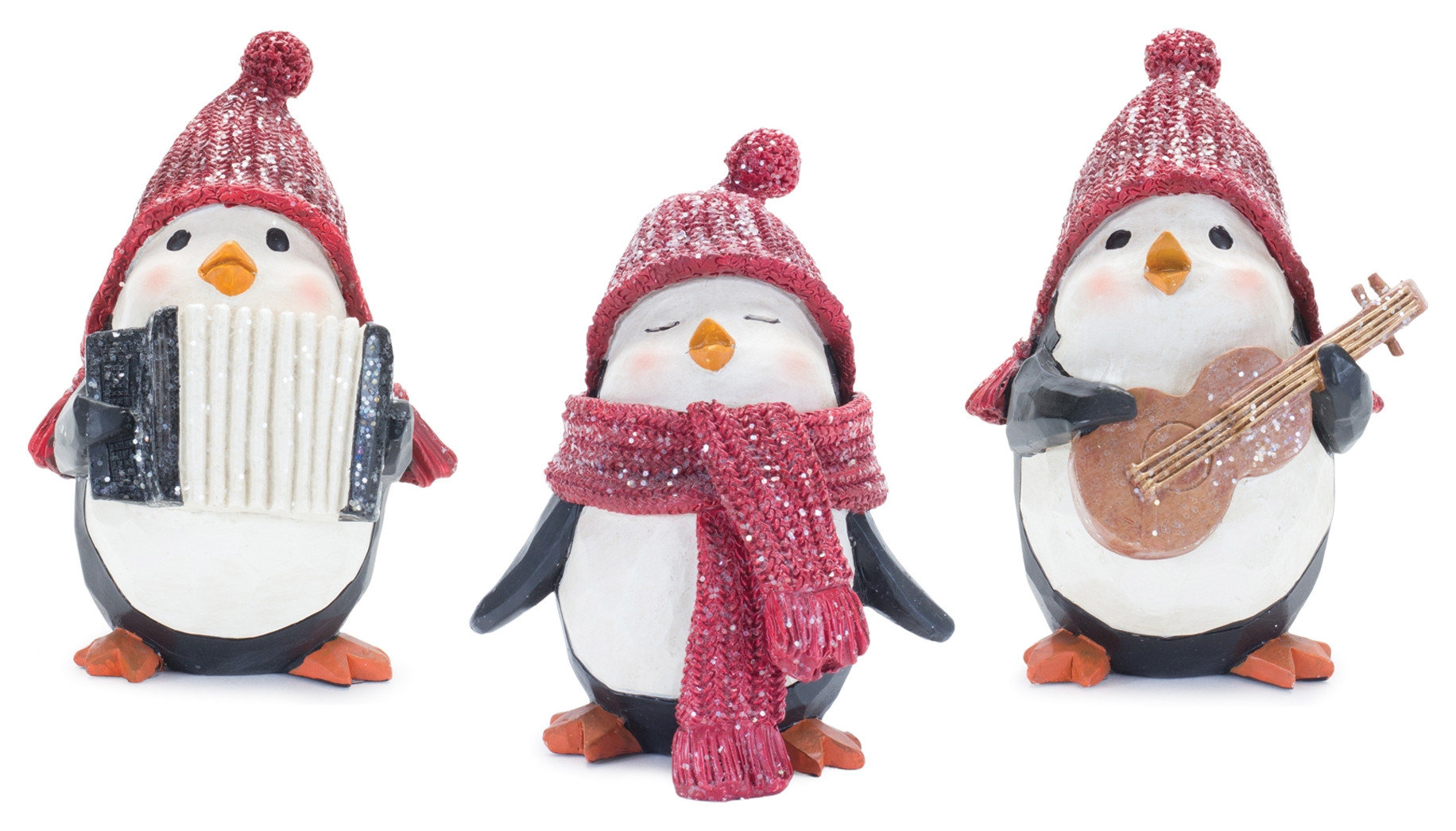 Musical Penguin Figurine, 3-Piece Set - Rustic - Holiday Accents And ...
