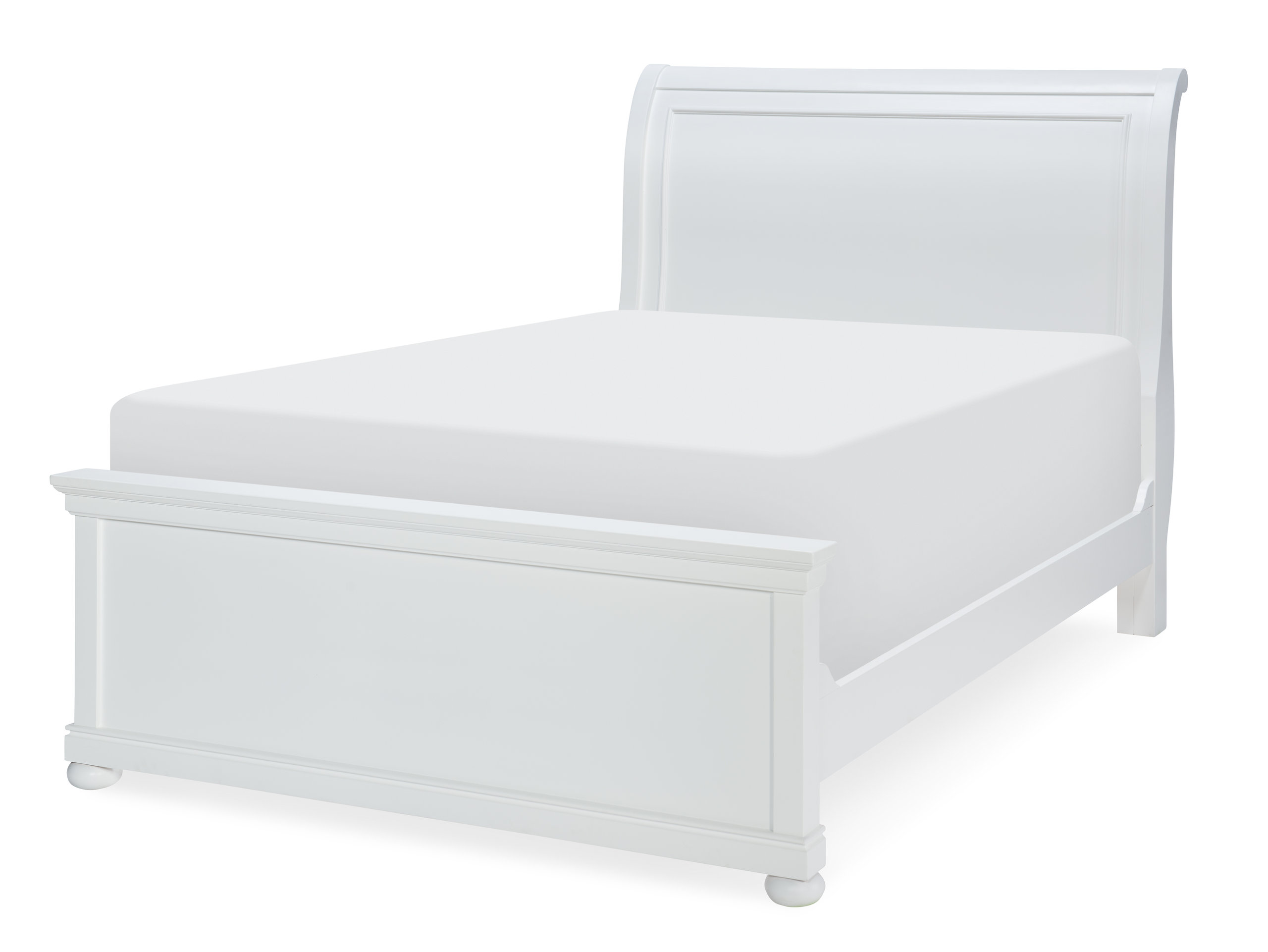 Canterbury Complete Sleigh Bed, Full, Natural White, Full - Traditional ...