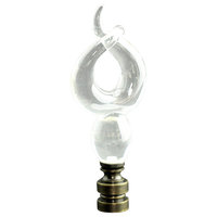 Glass Spiral Antique Base Lamp Finial 4"h - Traditional - Lighting ...
