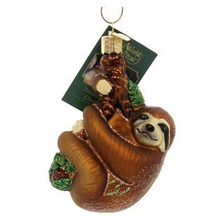 Old World Christmas Sloth Glass Ornament Tree-Hugger 12523, 3.75 In H X ...