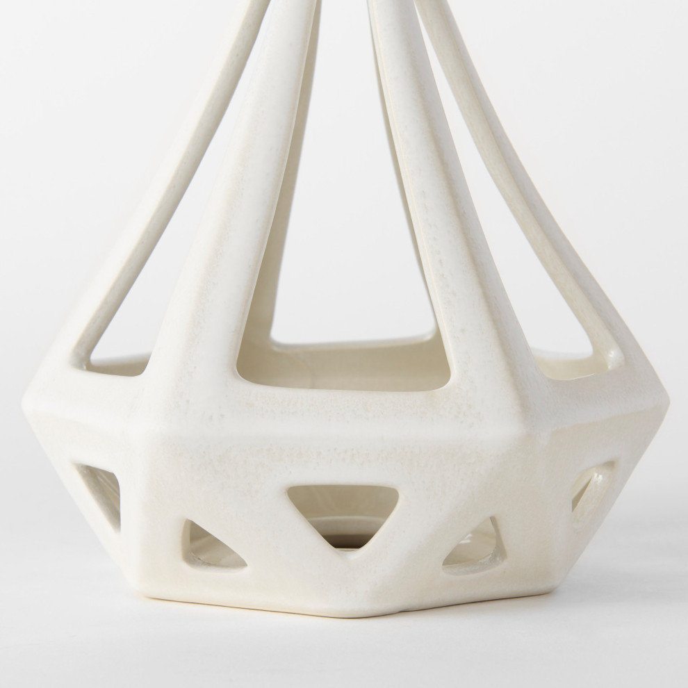 Hood White Geometric Ceramic Object - Contemporary - Decorative Objects ...