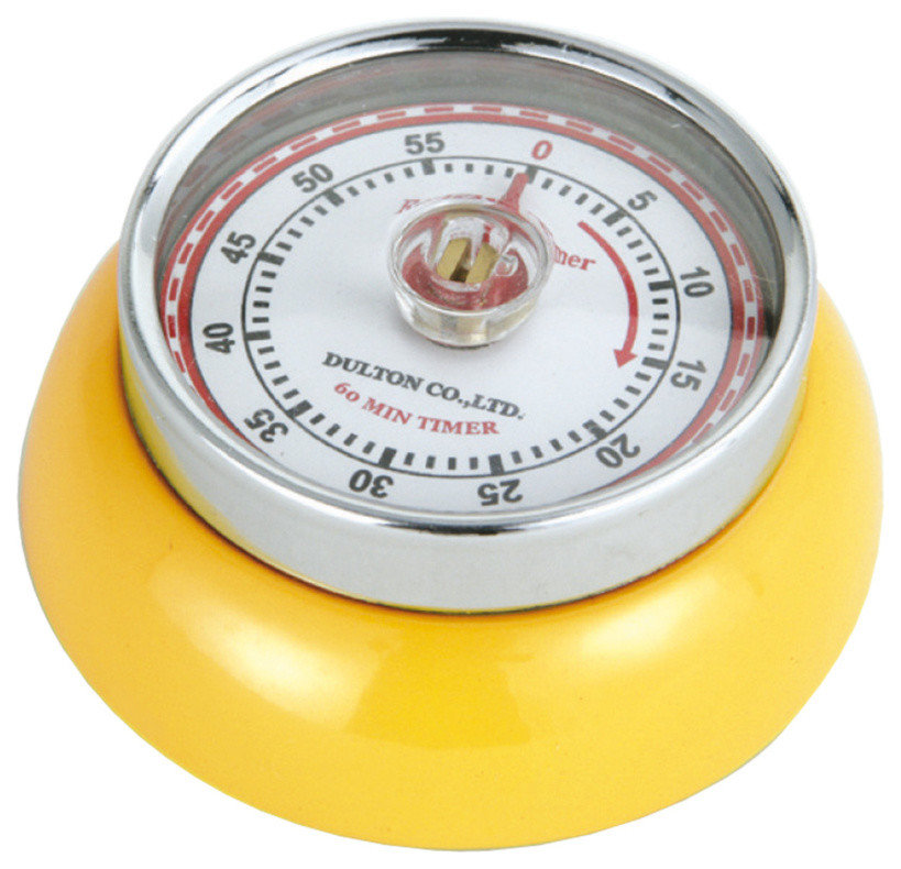 Zassenhaus Yellow Steel Retro Magnetic Kitchen Timer - Contemporary ...