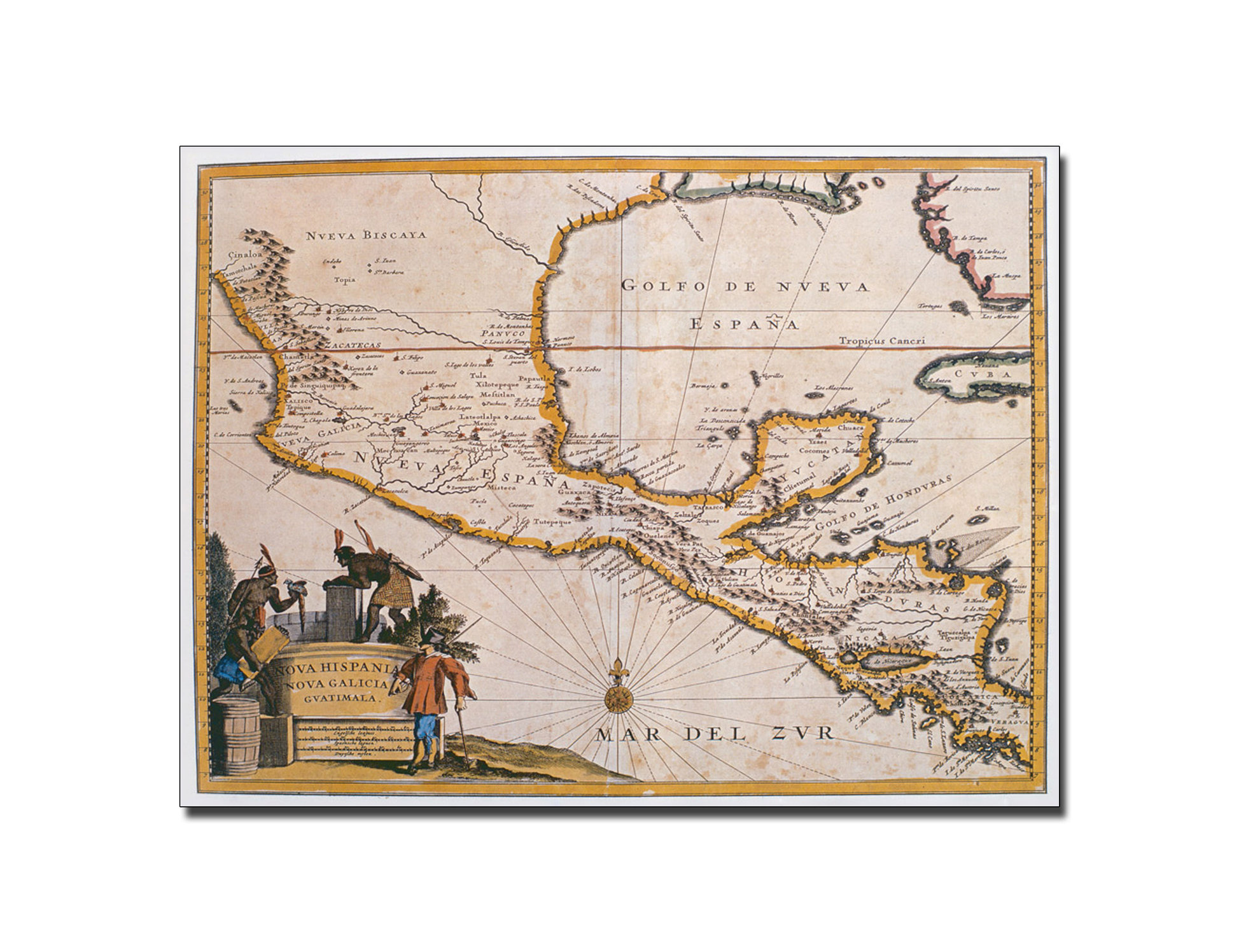 'Map of New Spain, 1625' Canvas Art, 26" x 32" - Traditional - Prints ...
