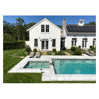 French Grey Pebble Sheen w/ Rodio Tile and Grey Granite Patio - Beach ...