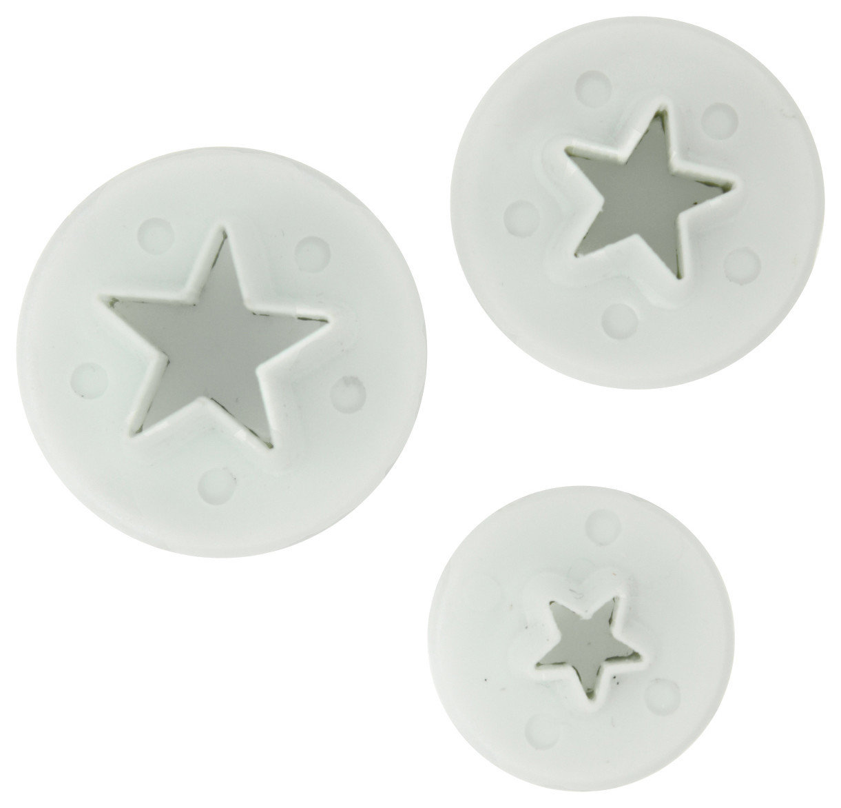 Foxrun White Plastic Star Fondant Plunger Cutter Set - Contemporary ...