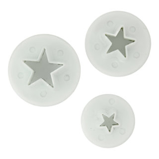 Foxrun White Plastic Star Fondant Plunger Cutter Set - Contemporary ...