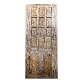 Consigned Vintage Door Sliding Barn Door Old Indian Chakra Carved Doors ...