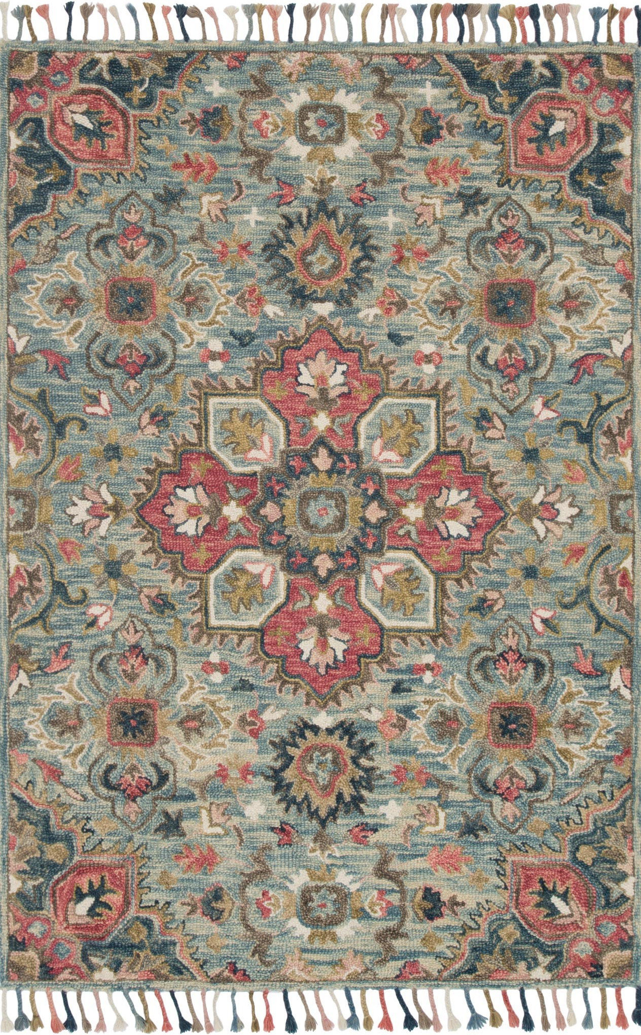 Loloi Zharah ZR-13 Light Blue/Multi Area Rug, 3'-6" x 5'-6" Rectangle ...